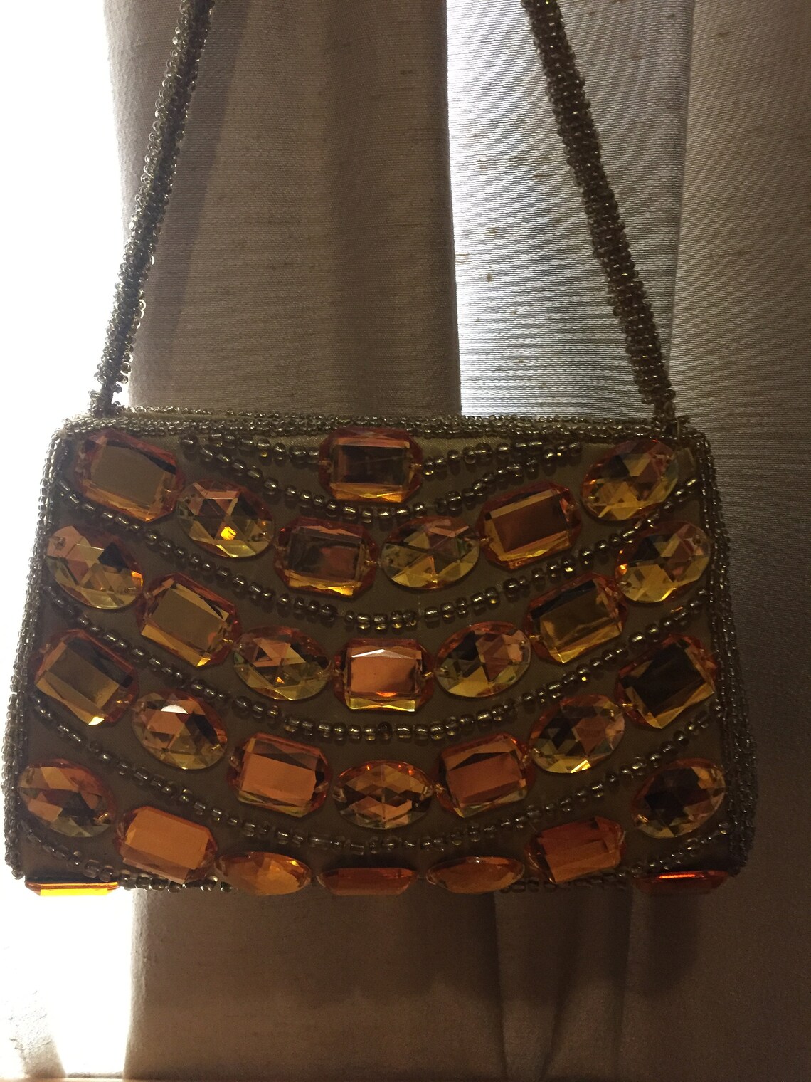 Golden Jeweled Evening Bag - Etsy
