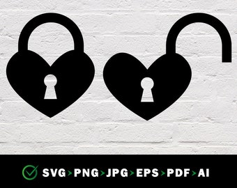 Heart Lock Svg - Etsy