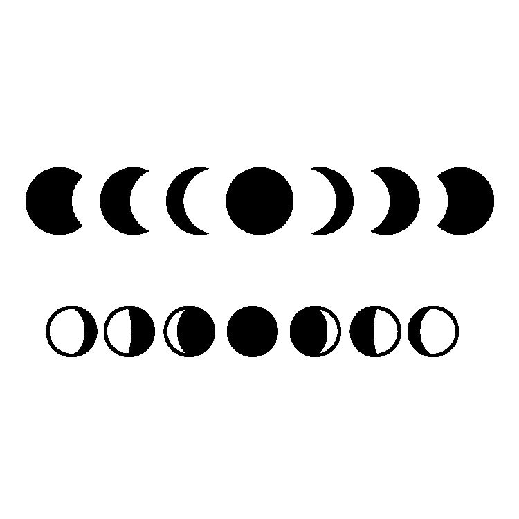 Moon Phases SVG bundleMoon Clip Art Moon and Back Svg Moon | Etsy