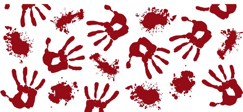 Bloody Hand Glass Wrap Svg,16oz Libbey Full Wrap Svg,can Glass Wrap ...