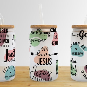 Christian Affirmation 16 Oz Libbey Glass Can Tumbler Sublimation Design ...