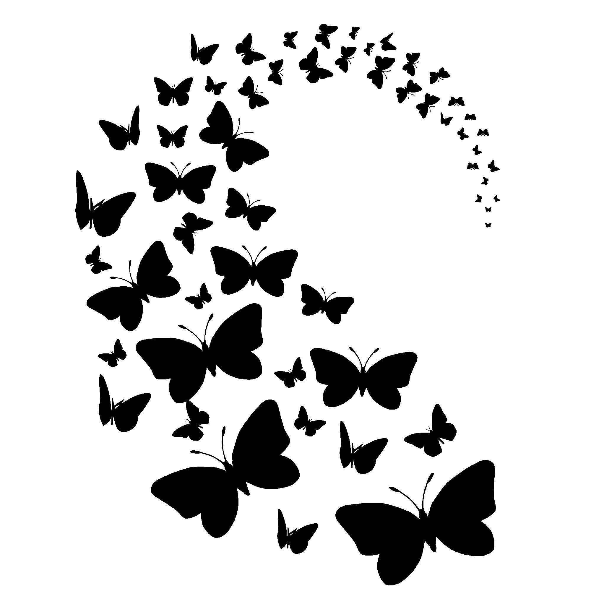 Butterfly Swarm Svg Cut Filesbutterfly Clipart Instant Etsy