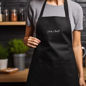 EMBROIDERED Yes, Chef Apron, Gift for Chef, Baking Apron, Baking Gifts, Cooking Apron, Cooking ...