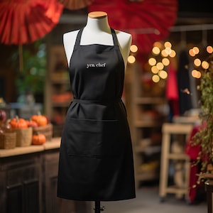 EMBROIDERED Yes, Chef Apron, Gift for Chef, Baking Apron, Baking Gifts, Cooking Apron, Cooking ...
