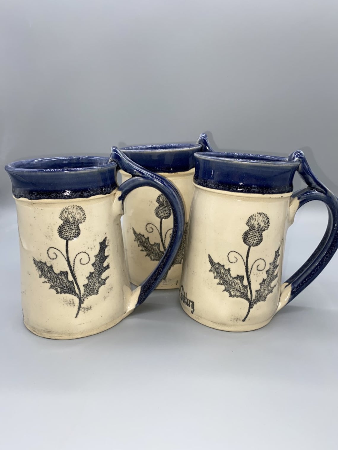 Handmade Stoneware 14 16 Oz Coffee Mug With Beautiful Colored Etsy