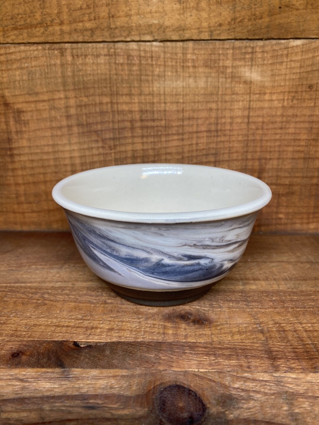 Mini Ceramic Bowl With Gray Marble Slip Design. - Etsy
