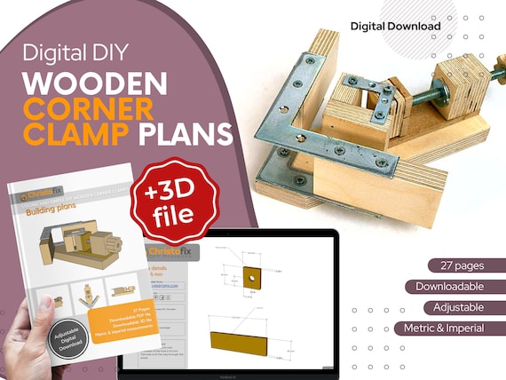 Corner Clamp Digital Plans. Learn How to Make This Woodworking | Etsy
