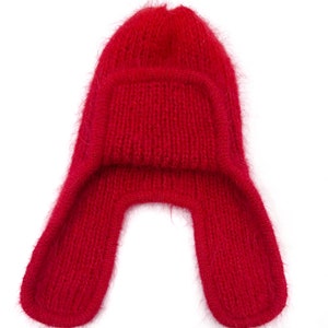 Chunky Mohair Beanie Red Wool Hand Knit Hat Winter Hat - Etsy