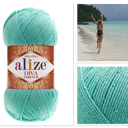 Alize Diva Stretch Yarn Elastic Summer Yarn - Etsy