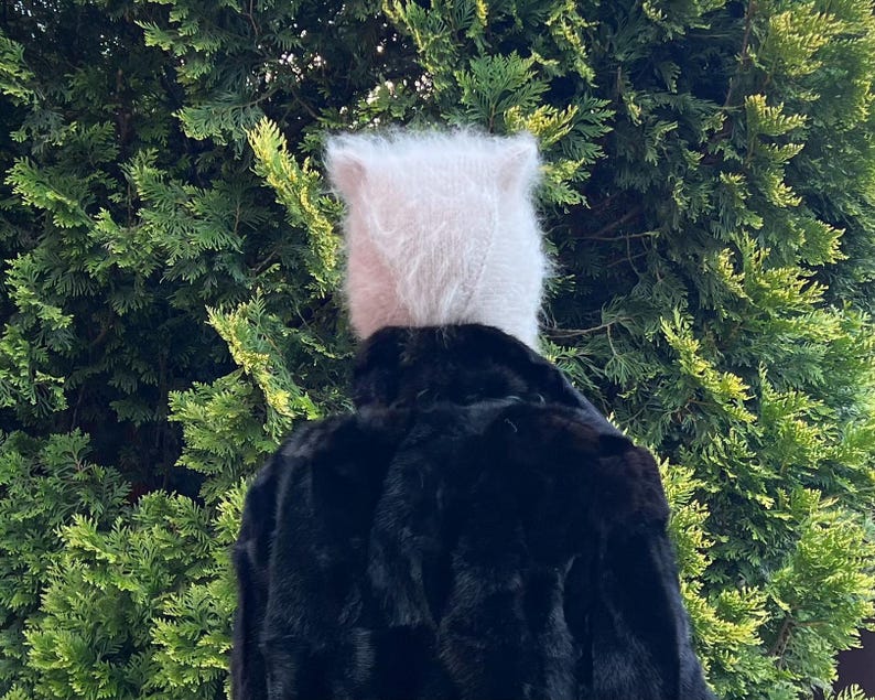 Mohair Cat Bonnet for Women - Color STONE - Etsy