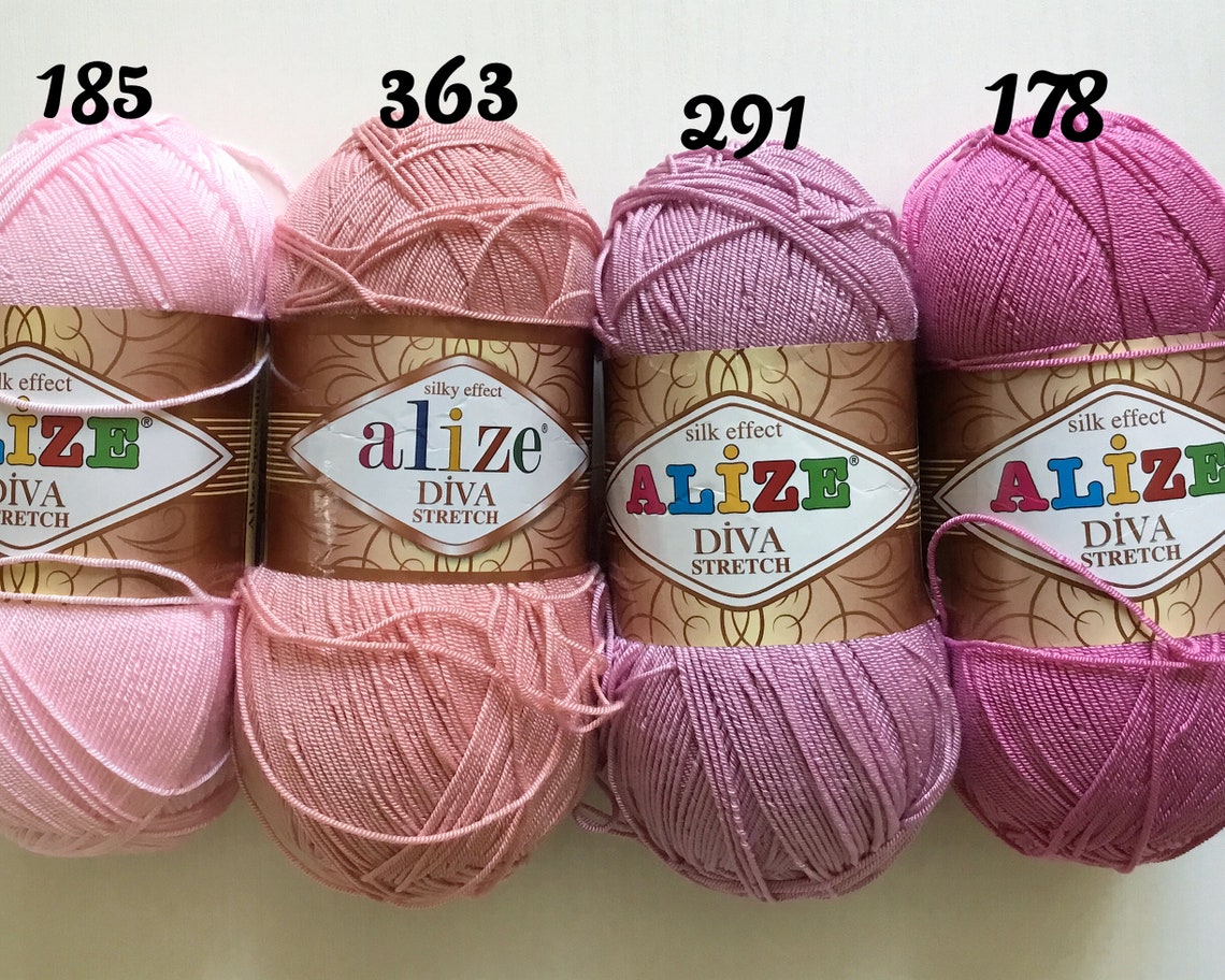 Alize Diva Stretch yarn Elastic summer yarn | Etsy