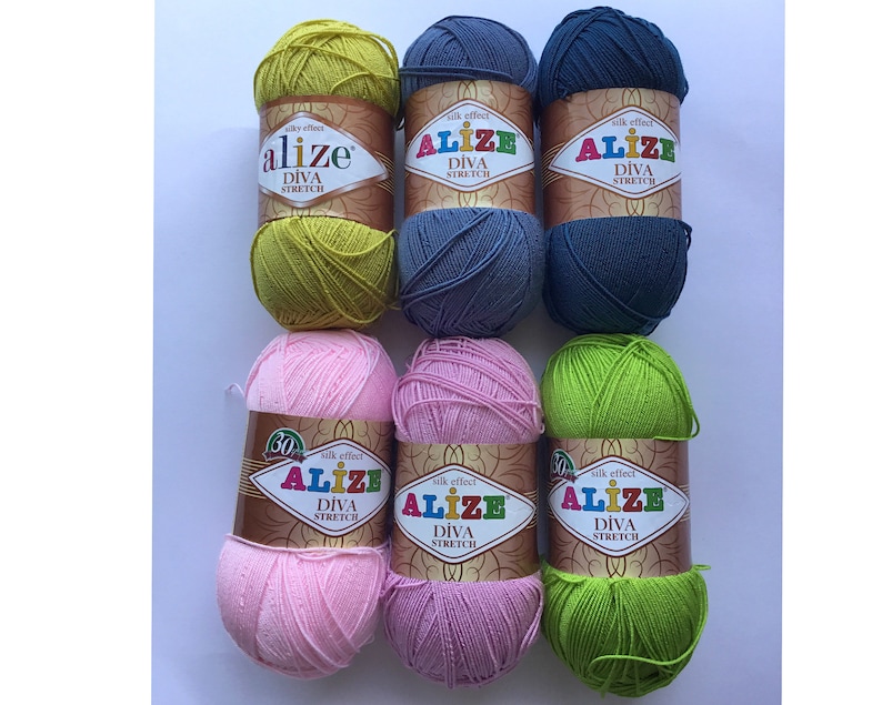 Alize Diva Stretch Yarn - Elastic Summer Yarn - Etsy