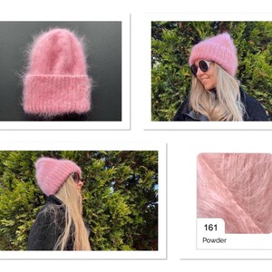 Pink Mohair Beanie Hat Chunky Knit Beanie Fluffy Winter Hat - Etsy