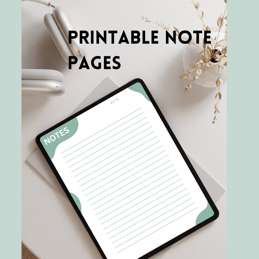 Notes Page, Printable Lined Notes , Writing Paper, Note Taking, Notes ...