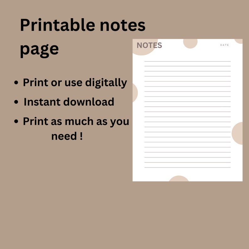Notes Page, Printable Lined Notes , Writing Paper, Note Taking, Notes ...