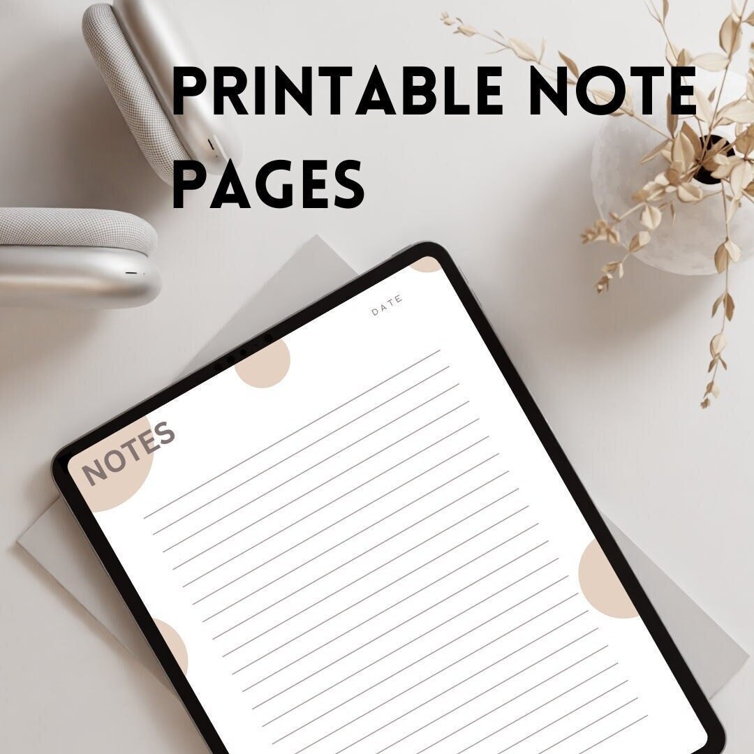 Notes Page, Printable Lined Notes , Writing Paper, Note Taking, Notes ...