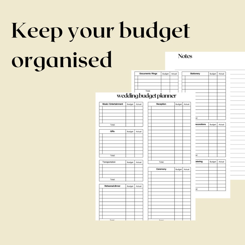 Wedding Budget Planner Printable, Planner Pages, Wedding Planning ...
