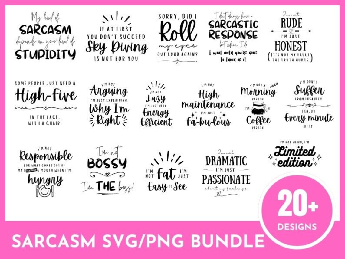 Sarcastic Svg Bundle , Sarcastic Svg Files, Funny Quotes Svg, Sarcasm ...