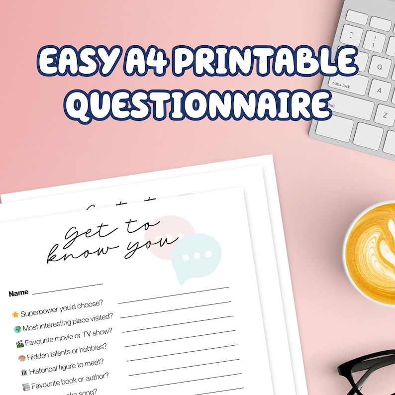 Get to Know You Questions| Fun Icebreaker Survey | Coworker About Me ...