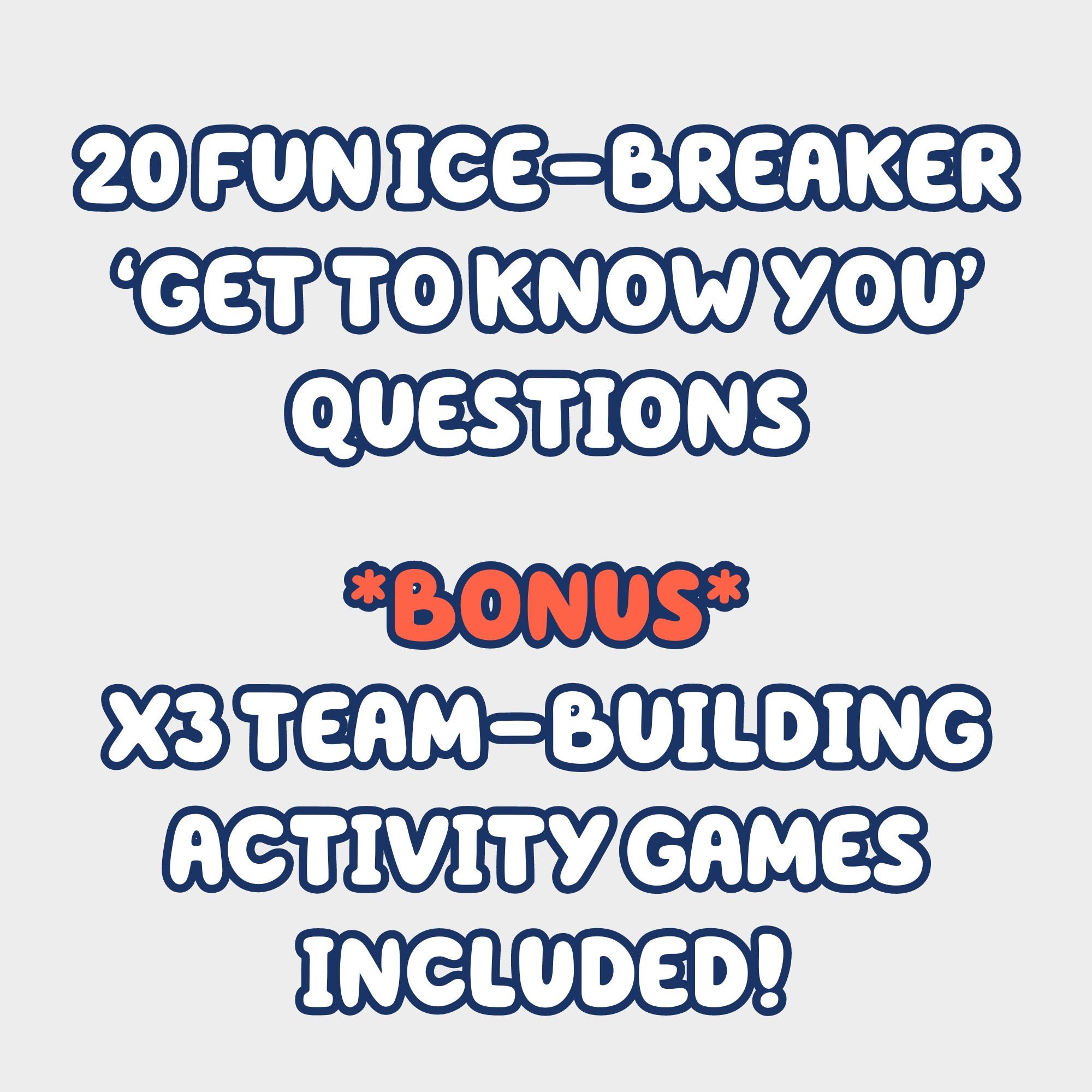 Staff Party Games, Get to Know You Icebreaker Questions and Team ...
