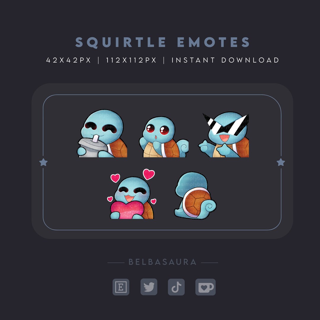 Squirtle Emotes instant Digital Download - Etsy