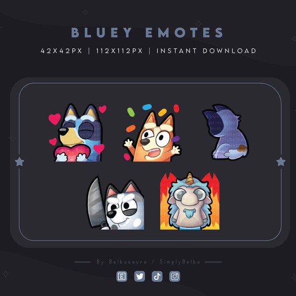 Bluey Emotes - Etsy Australia