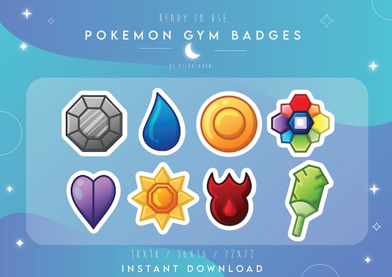 Pokemon Gym Badge Sub / Bit Badges instant Digital Download | Etsy