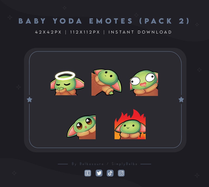 Baby Yoda Emote Pack 2 instant Digital Download - Etsy