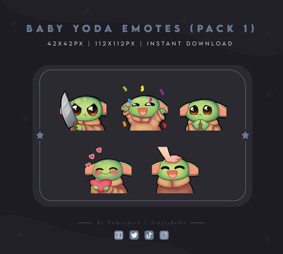 Baby Yoda Emote Pack instant Digital Download - Etsy UK