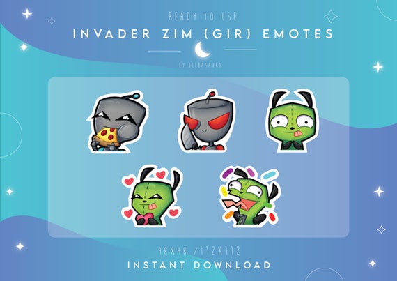 Invader Zim gir Emote Pack instant Digital Download - Etsy