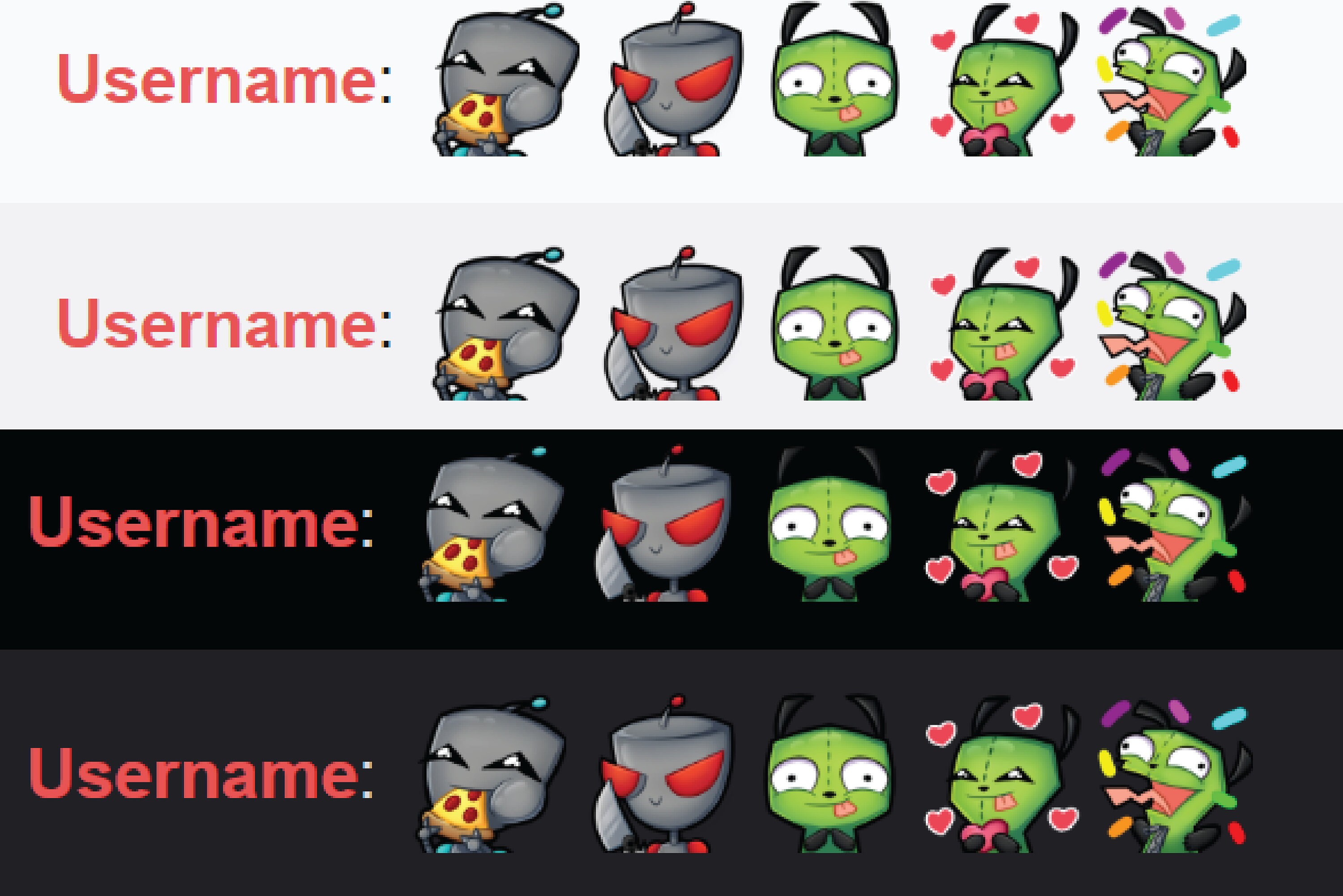 Invader Zim gir Emote Pack instant Digital Download - Etsy