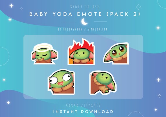 Baby Yoda Emote Pack 2 instant Digital Download | Etsy