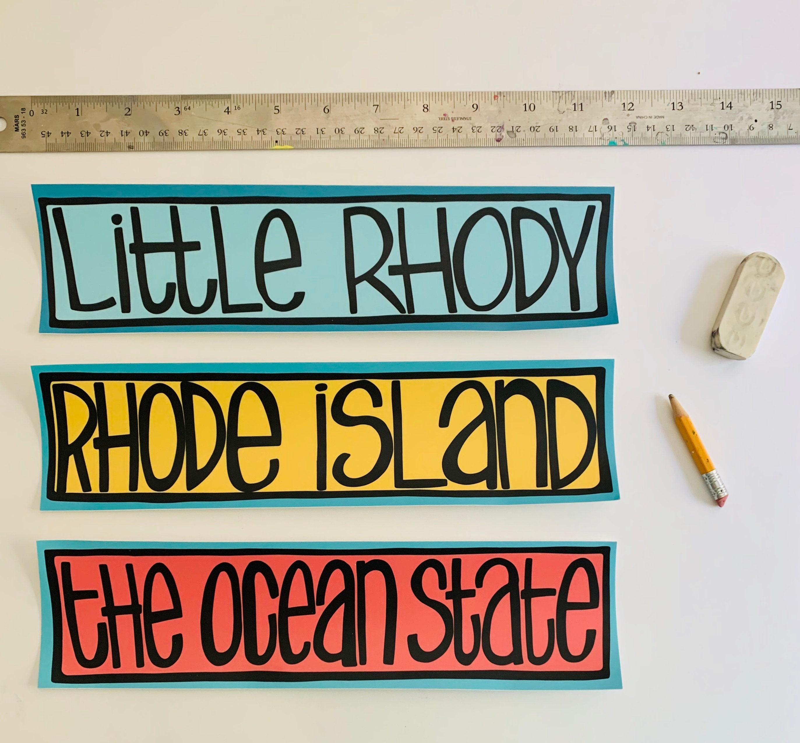 RHODE ISLAND Bumper Sticker, Rhody Vinyl Decal, RI Ocean State Car ...