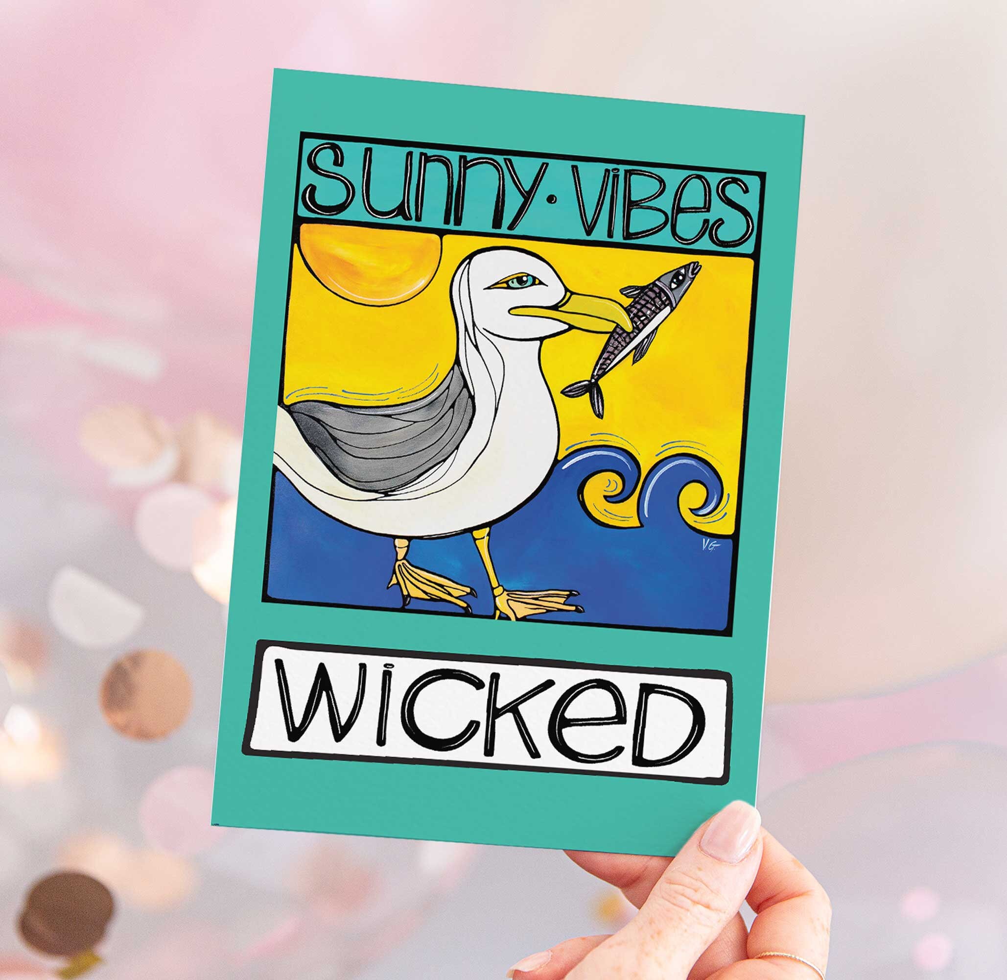 Seagull Postcard: Wicked Beach Coastal Card, Greeting Card, Fun Seagull ...