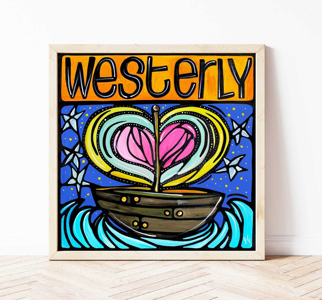 Westerly Signed Art Print: Rhode Island Nautical Sailboat Love ...