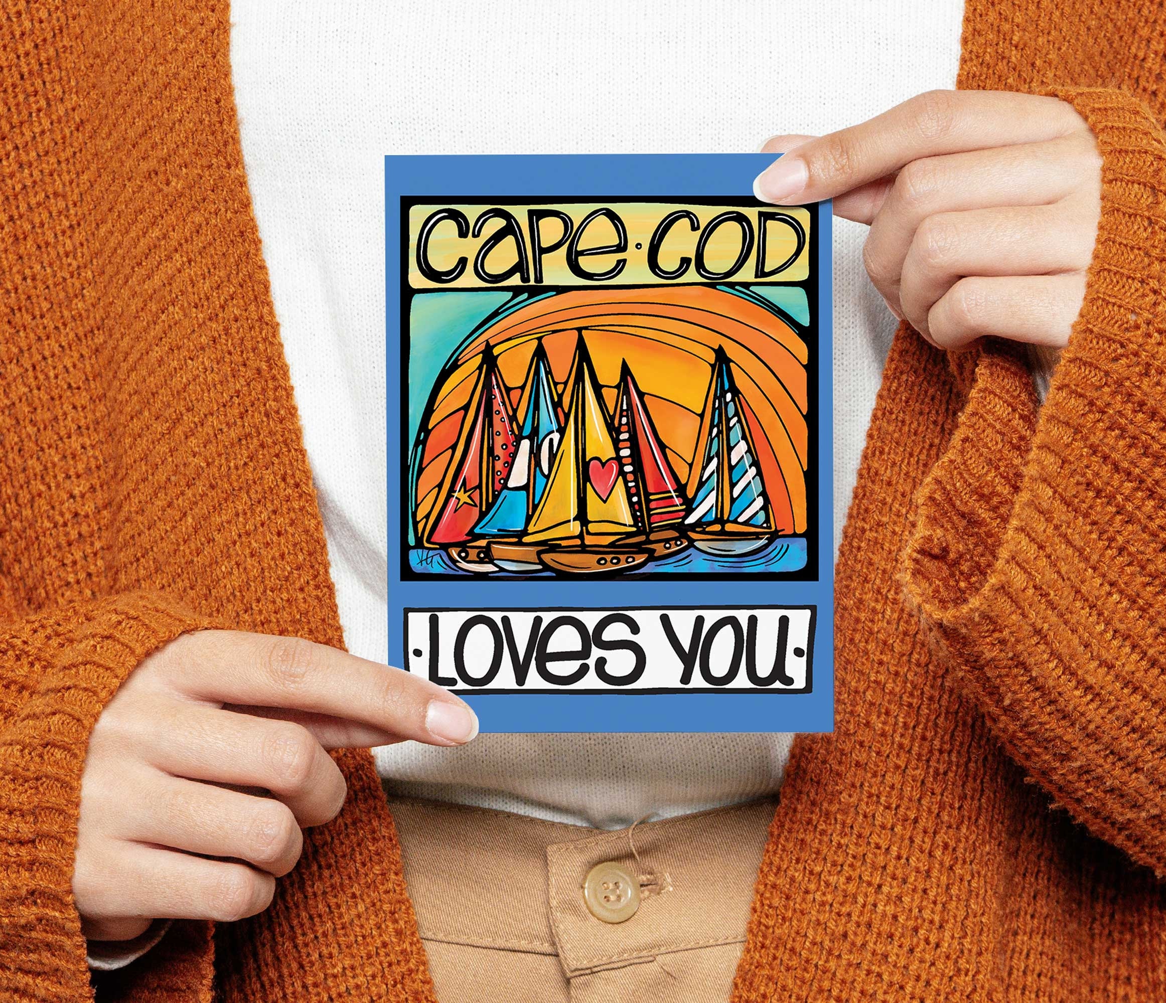 Cape Cod Postcard: Sailboat Coastal Card MA Greeting Card - Etsy UK