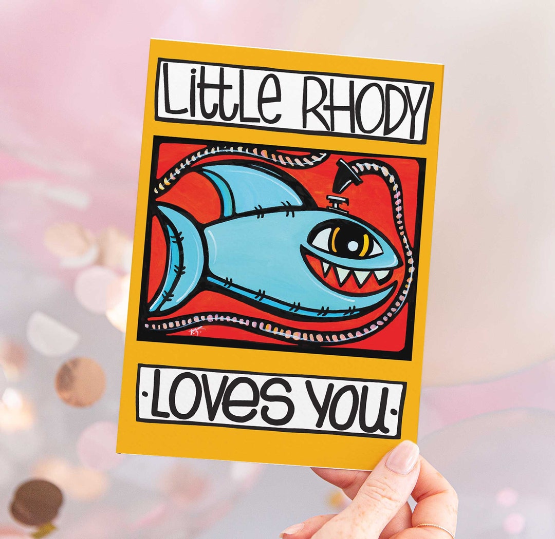 Rhode Island Postcard: Little Rhody Beach Art, Greeting Card, RI Ocean ...