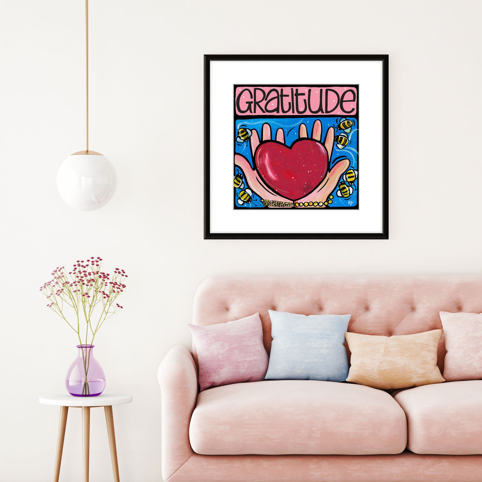GRATITUDE Signed Art Print: Wall Art Motivational, 8x8, 12x12, Thankful ...