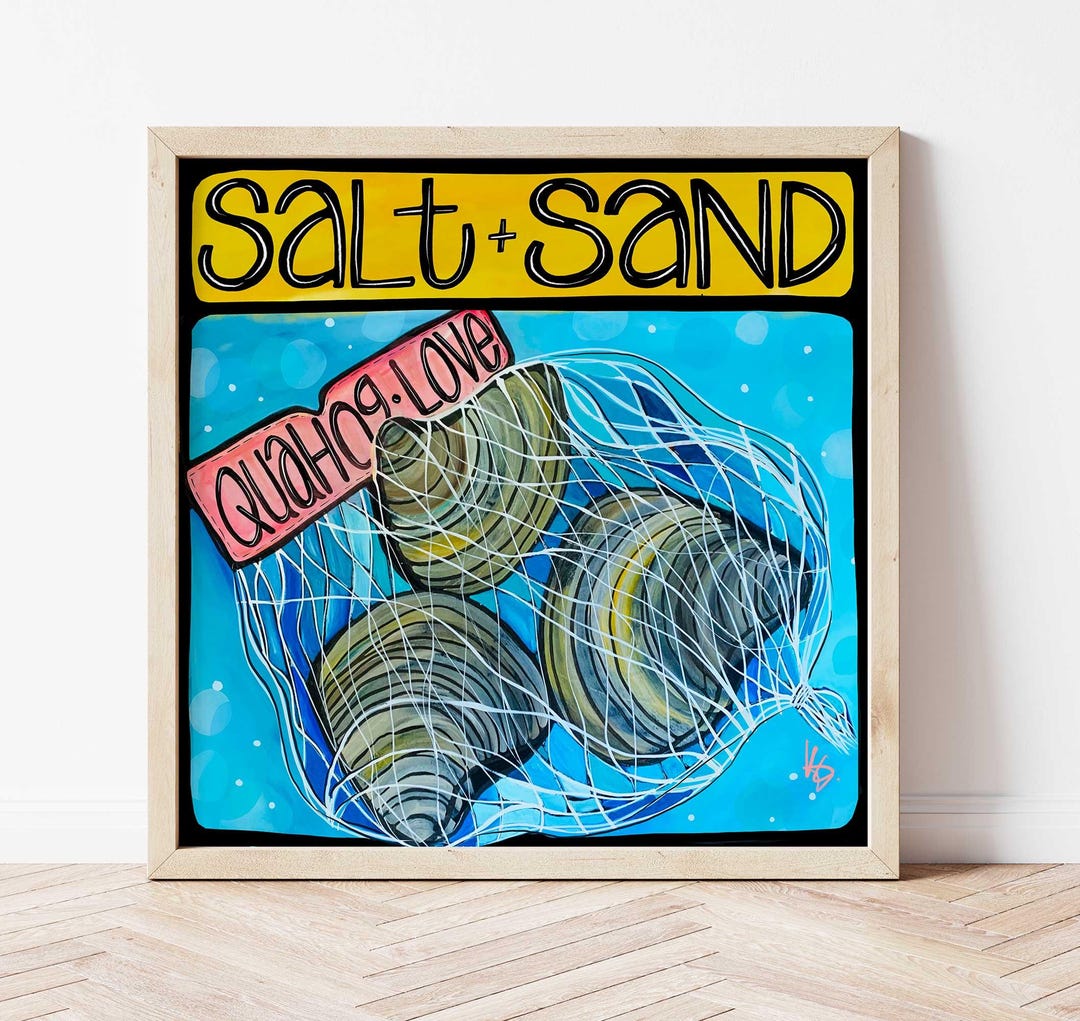 Salt and Sand Clams, Quahog Print, Canvas Print and Framed Canvas Print ...
