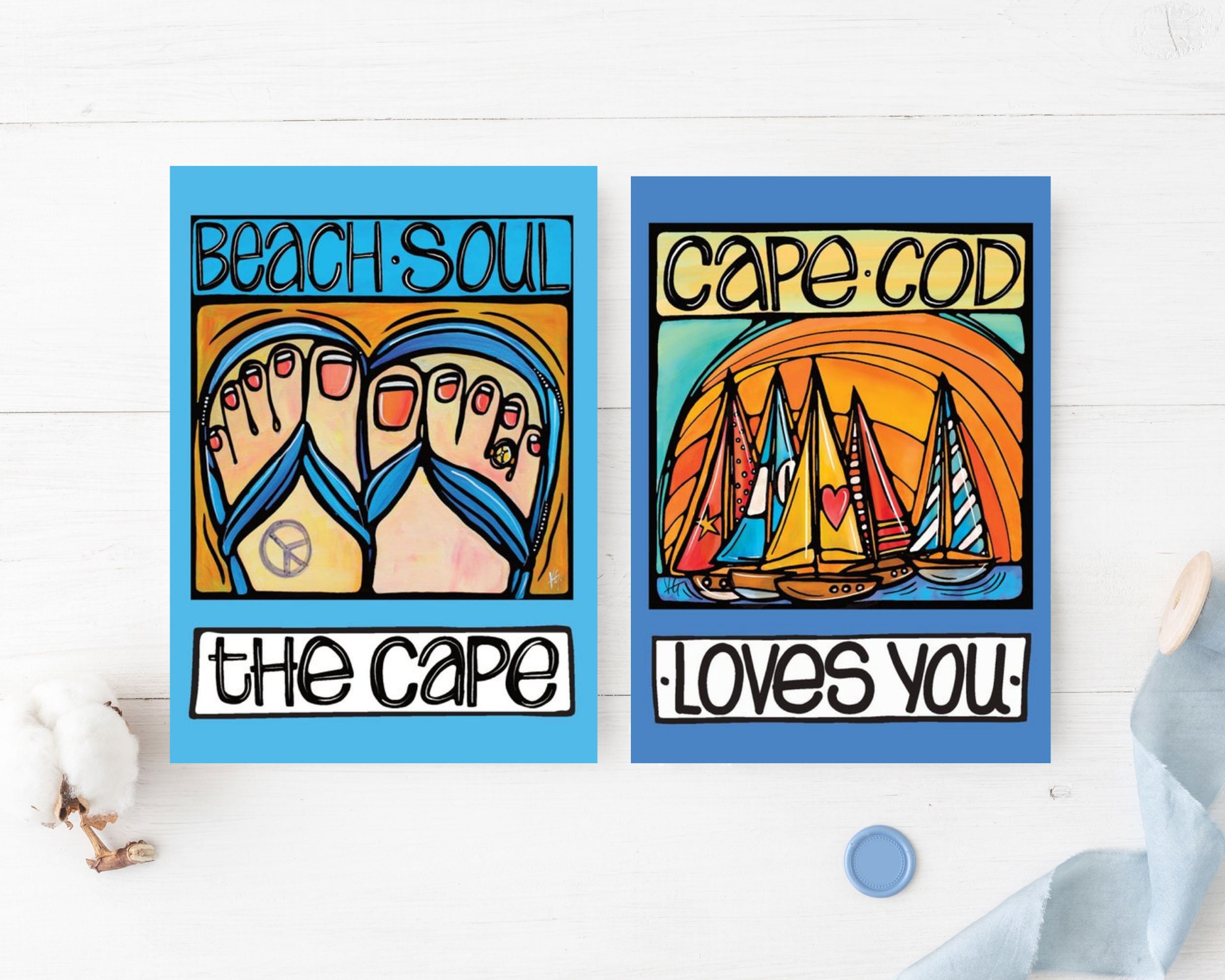Cape Cod Postcard: Sailboat Coastal Card MA Greeting Card - Etsy UK