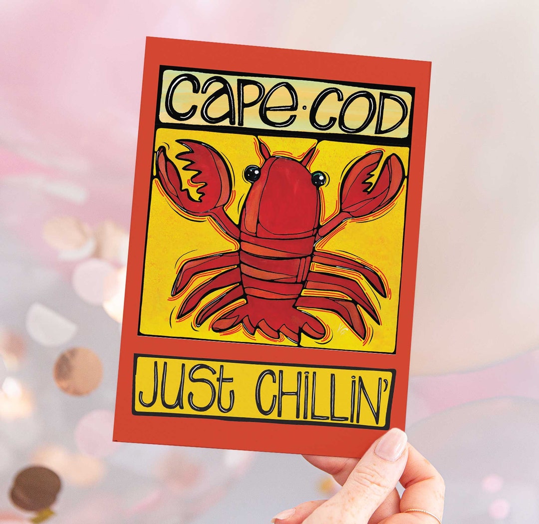 Cape Cod Postcard: Fun Lobster Beach Coastal Card, Greeting Card, Just ...