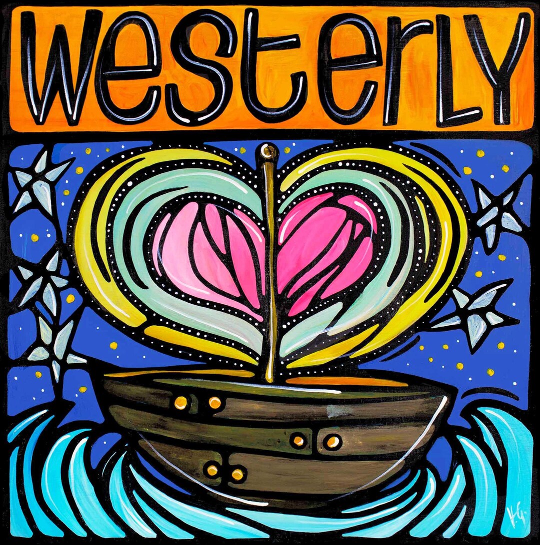 Westerly RI Sailboat Love Art Print, Canvas Print and Framed Canvas, - Etsy