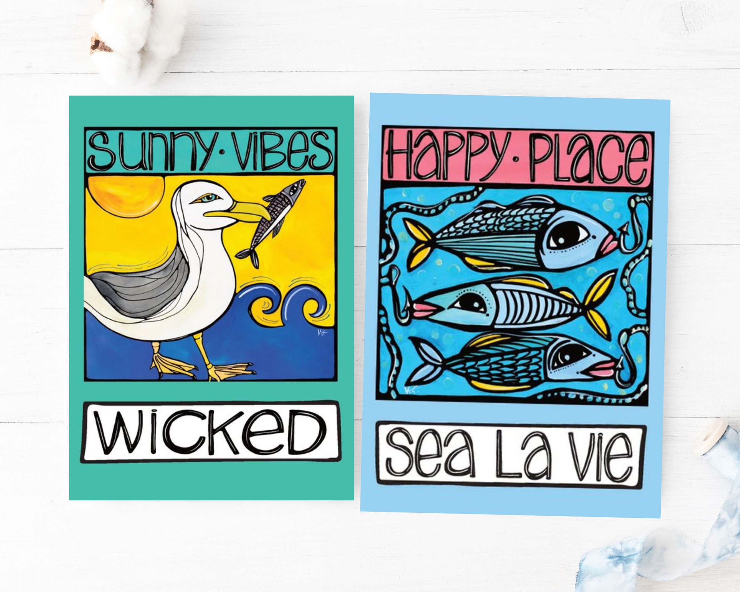 Seagull Postcard: Wicked Beach Coastal Card Greeting Card - Etsy UK