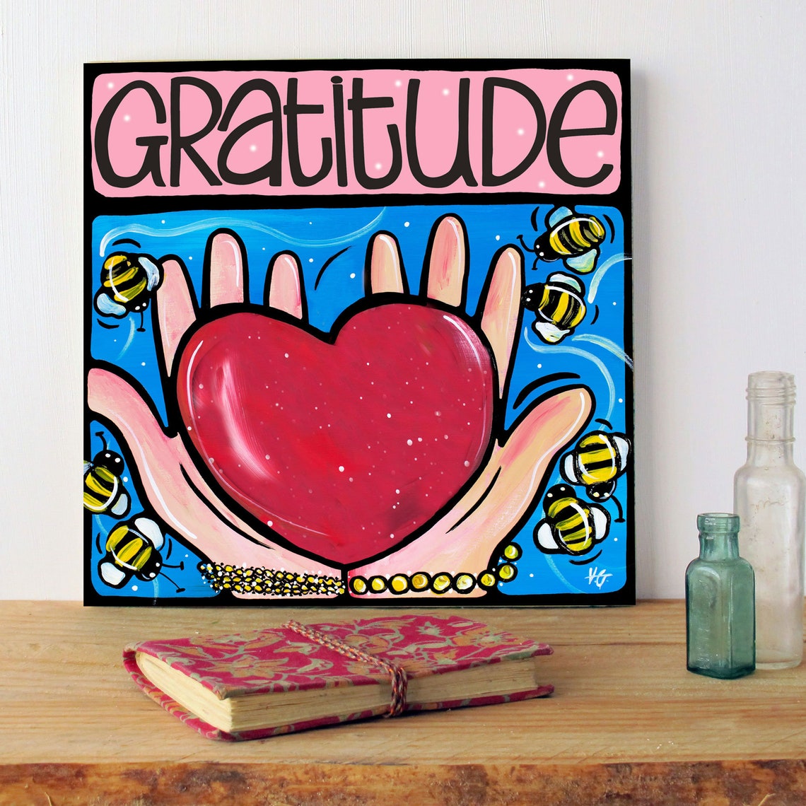 GRATITUDE Signed Art Print: Wall Art Motivational, 8x8, 12x12, Thankful ...