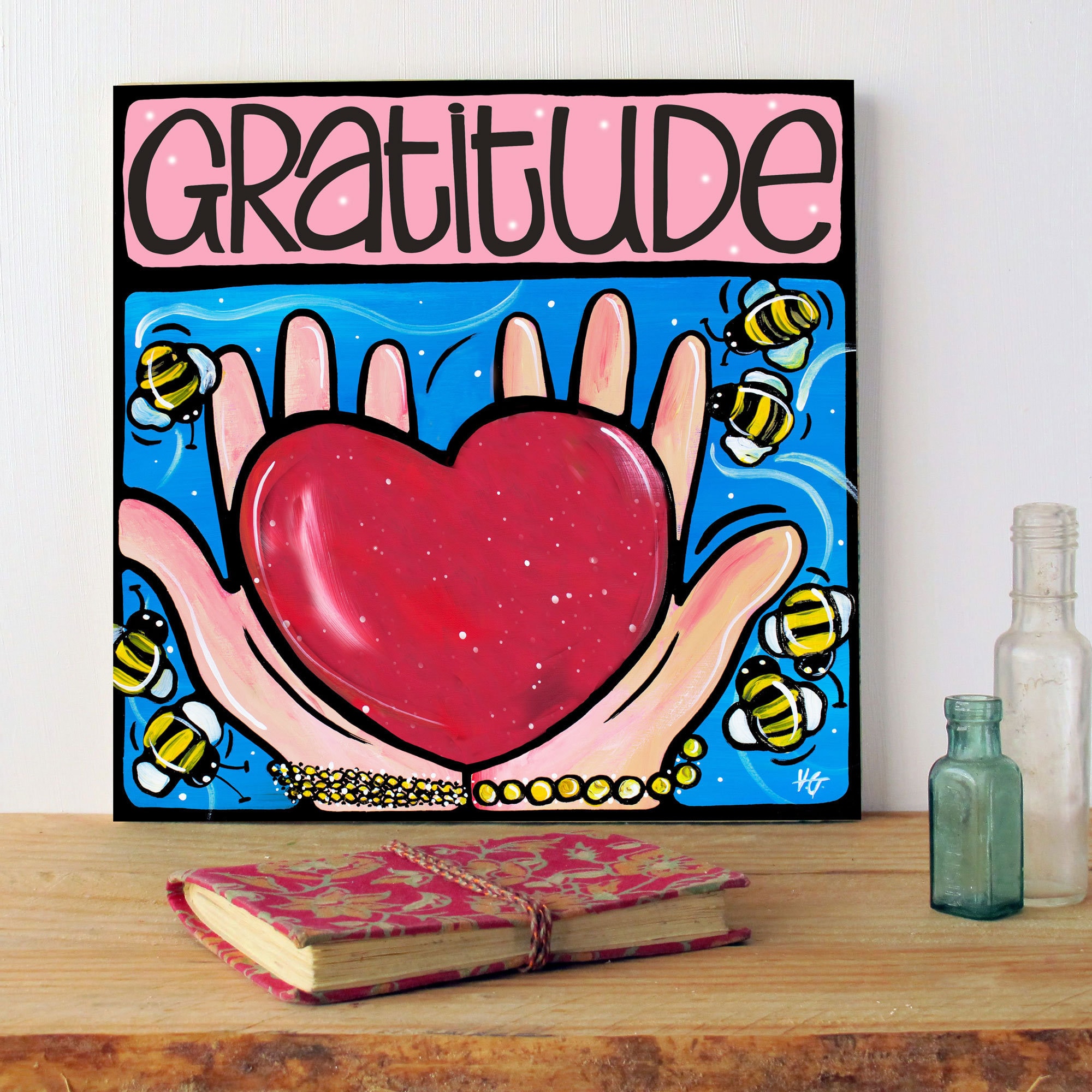 GRATITUDE Signed Art Print: Wall Art Motivational, 8x8, 12x12, Thankful ...