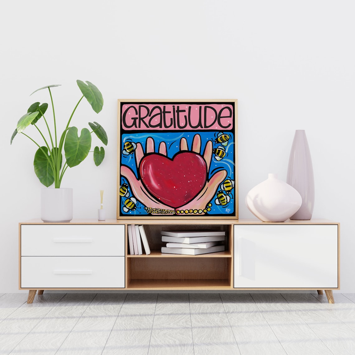 GRATITUDE Signed Art Print: Wall Art Motivational, 8x8, 12x12, Thankful ...