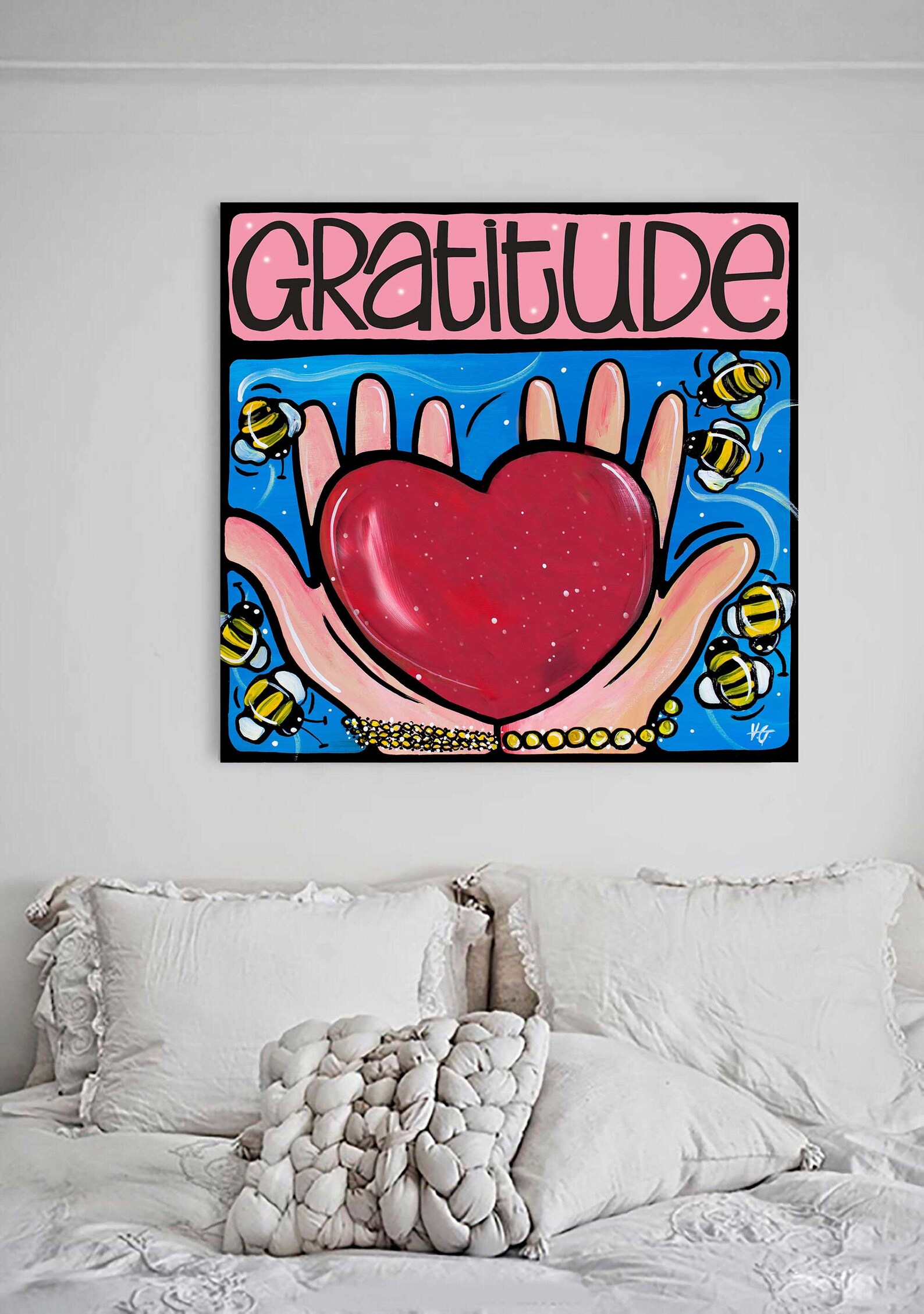 GRATITUDE Signed Art Print: Wall Art Motivational, 8x8, 12x12, Thankful ...