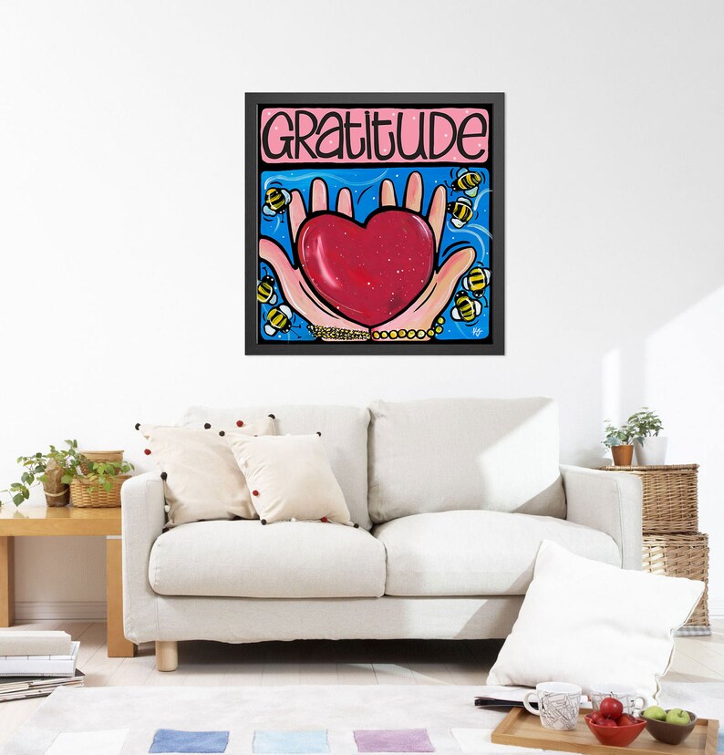 GRATITUDE Signed Art Print: Wall Art Motivational, 8x8, 12x12, Thankful ...