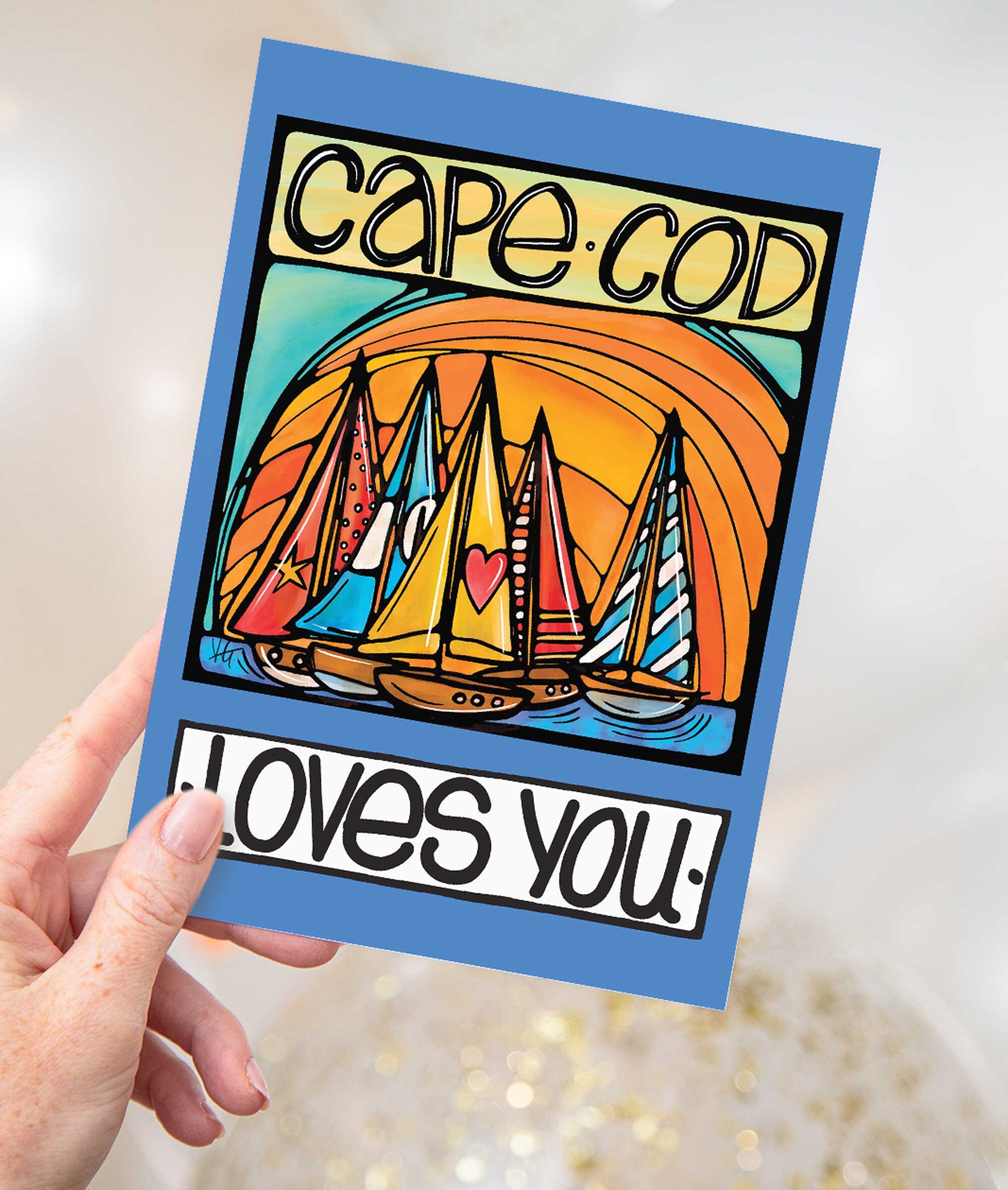 Cape Cod Postcard: Sailboat Coastal Card MA Greeting Card - Etsy UK