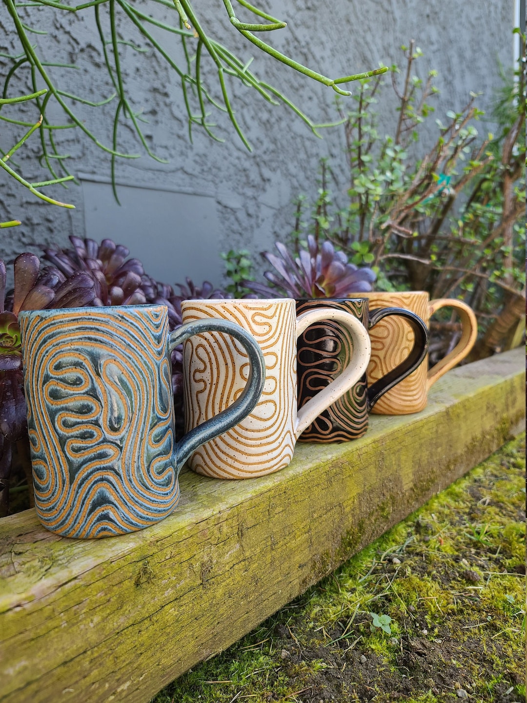 10oz Handmade Abstract Squiggle Mug - Etsy